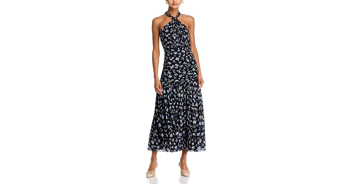 Veronica Beard Verronica Beard Brock Silk Halter Dress in Black | Lyst