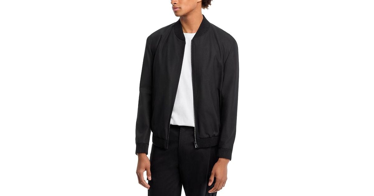 HUGO Performance Super-Flex Slim Fit Bomber Jacket in Black for Men | Lyst