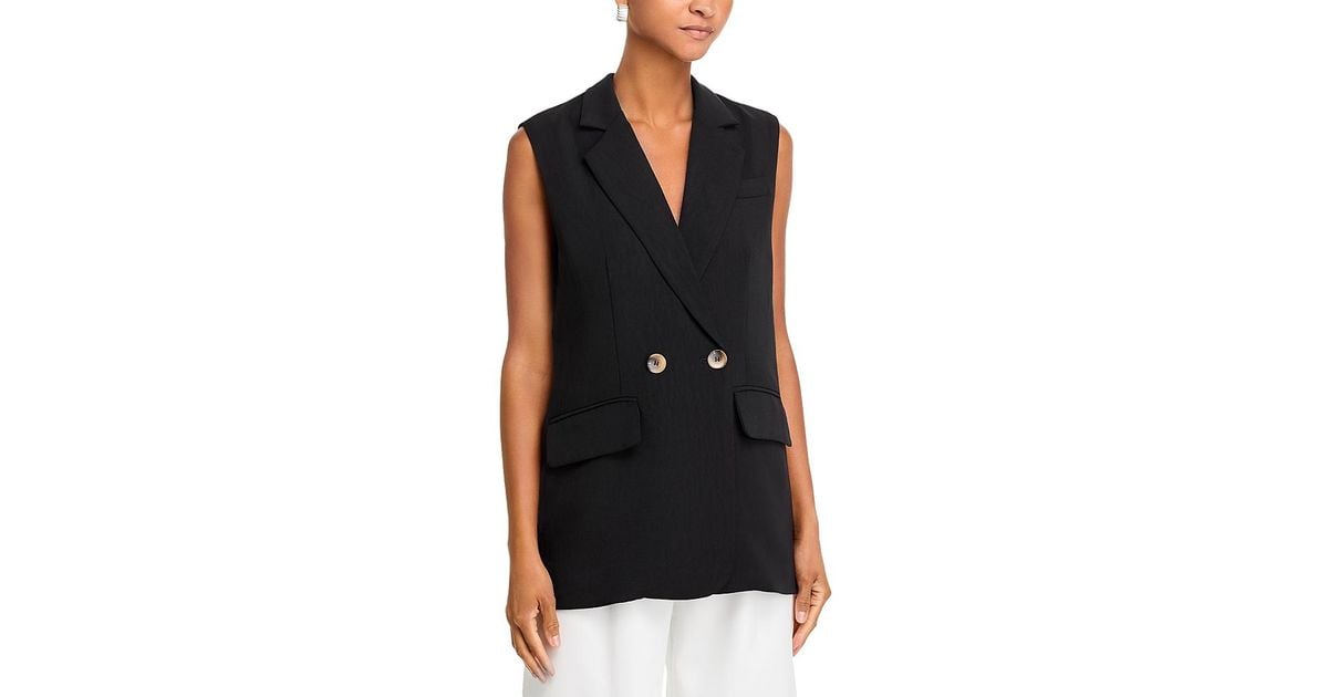 Aqua Double Button Vest in Black | Lyst