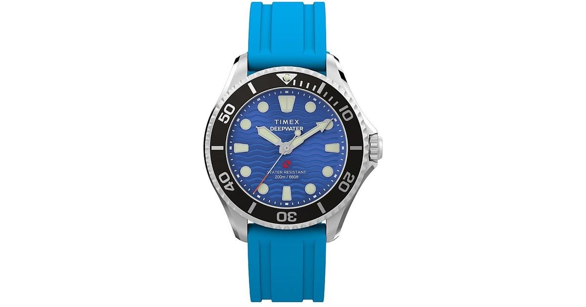 Timex Deepwater Meridian 200 Hnbr Rubber Strap Watch, 38Mm in Blue | Lyst
