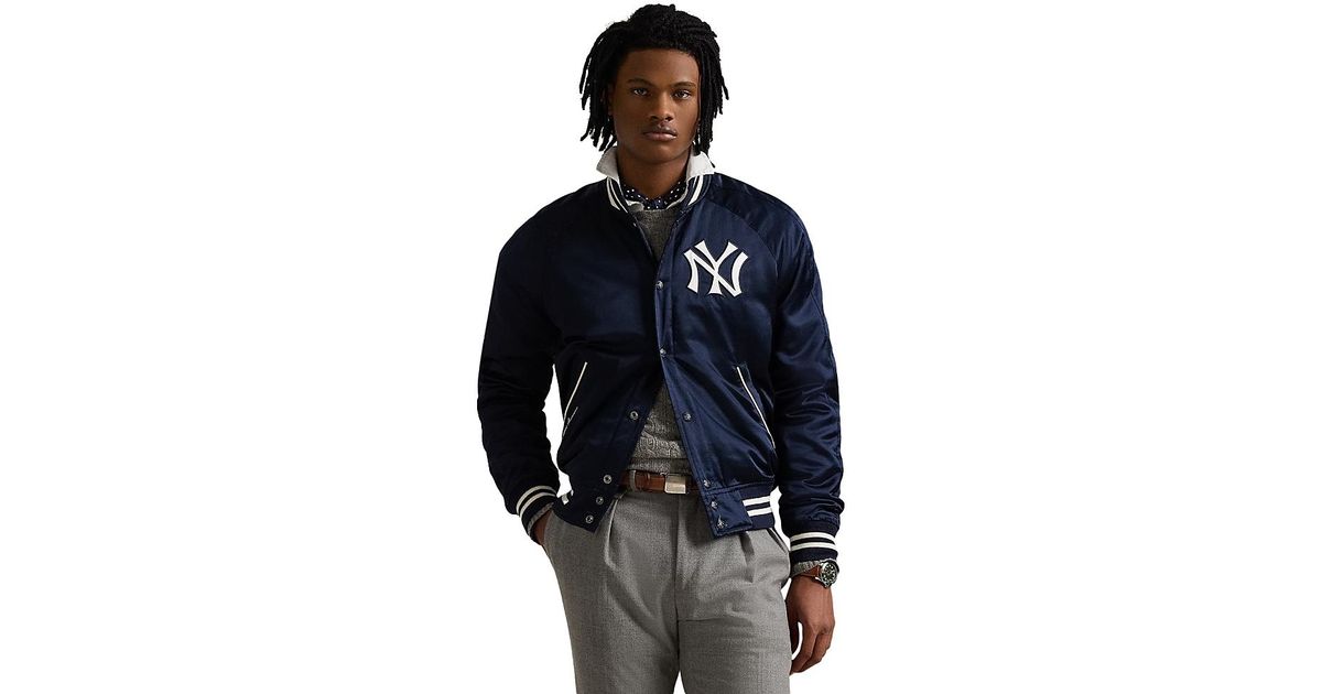 Polo Ralph Lauren Yankees Satin Jacket in Blue for Men | Lyst