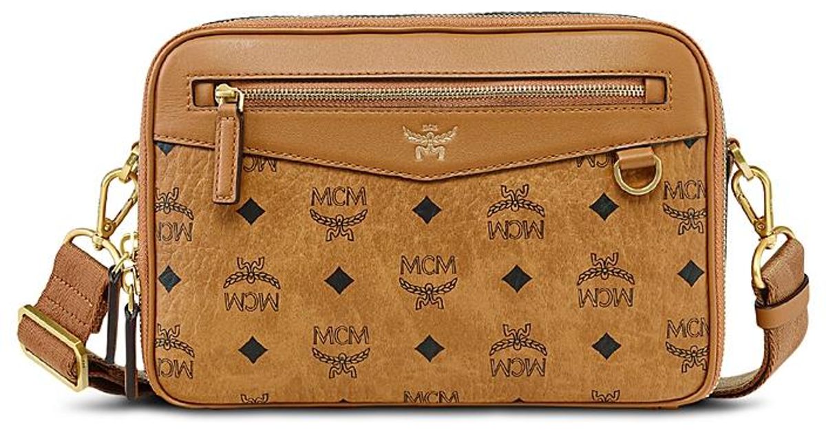 MCM Aren Visetos Crossbody in Brown for Men | Lyst