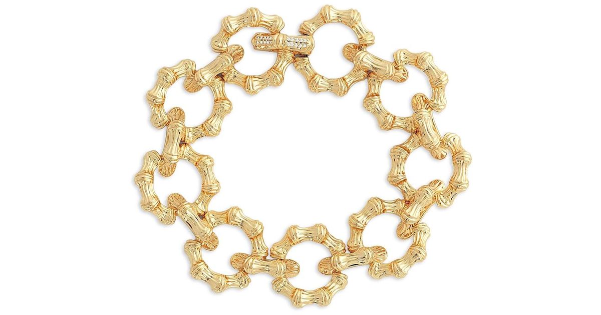Anabel Aram Sculpted Bamboo Chain Bracelet in Metallic | Lyst
