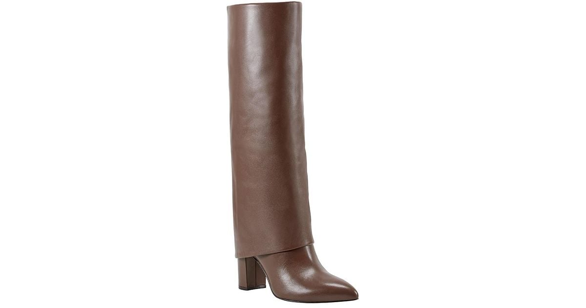 Marc Fisher Leina Pointed Toe Foldover Shaft Block Heel Tall Boots in ...
