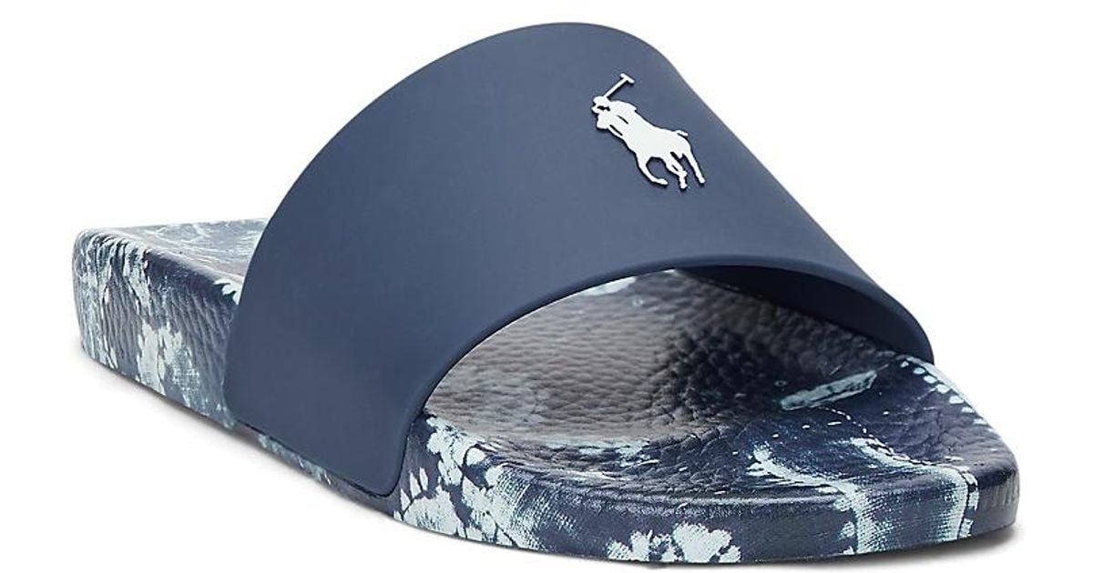 Polo Ralph Lauren Scenic Print Floral Slides in Blue for Men | Lyst