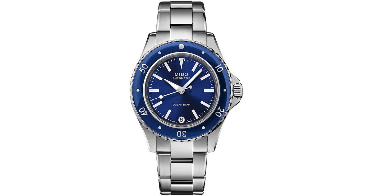 MIDO Ocean Star Captain V Watch, 37Mm in Blue | Lyst