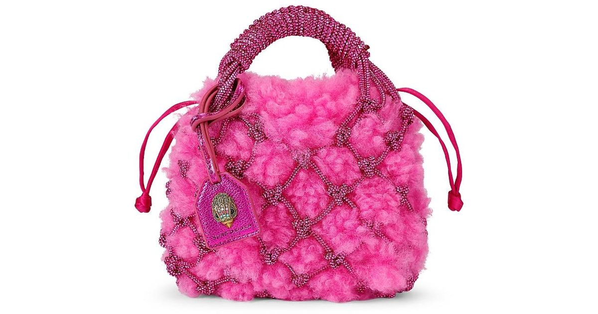 Kurt Geiger Small Macrame Crystal Bag in Pink | Lyst