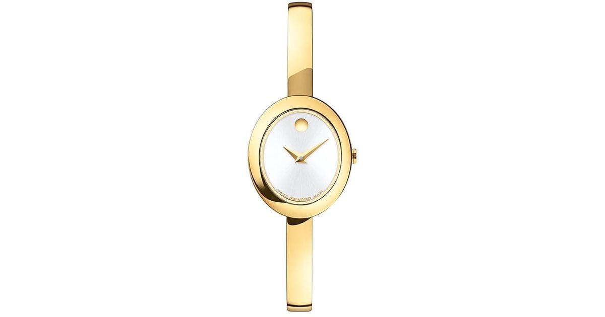 Movado Museum Bangle Oval Watch, 22Mm X 26Mm in Metallic | Lyst UK