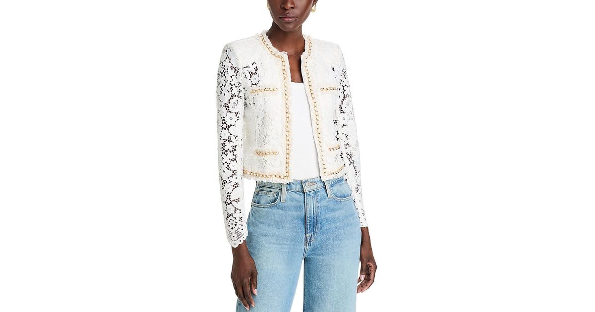 Generation Love Serena Lace Blazer in Blue | Lyst UK