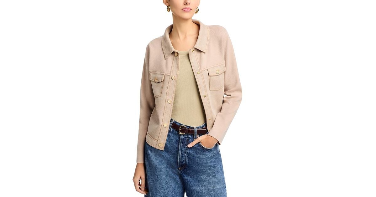 Sioni Snap Front Jacket in Blue | Lyst