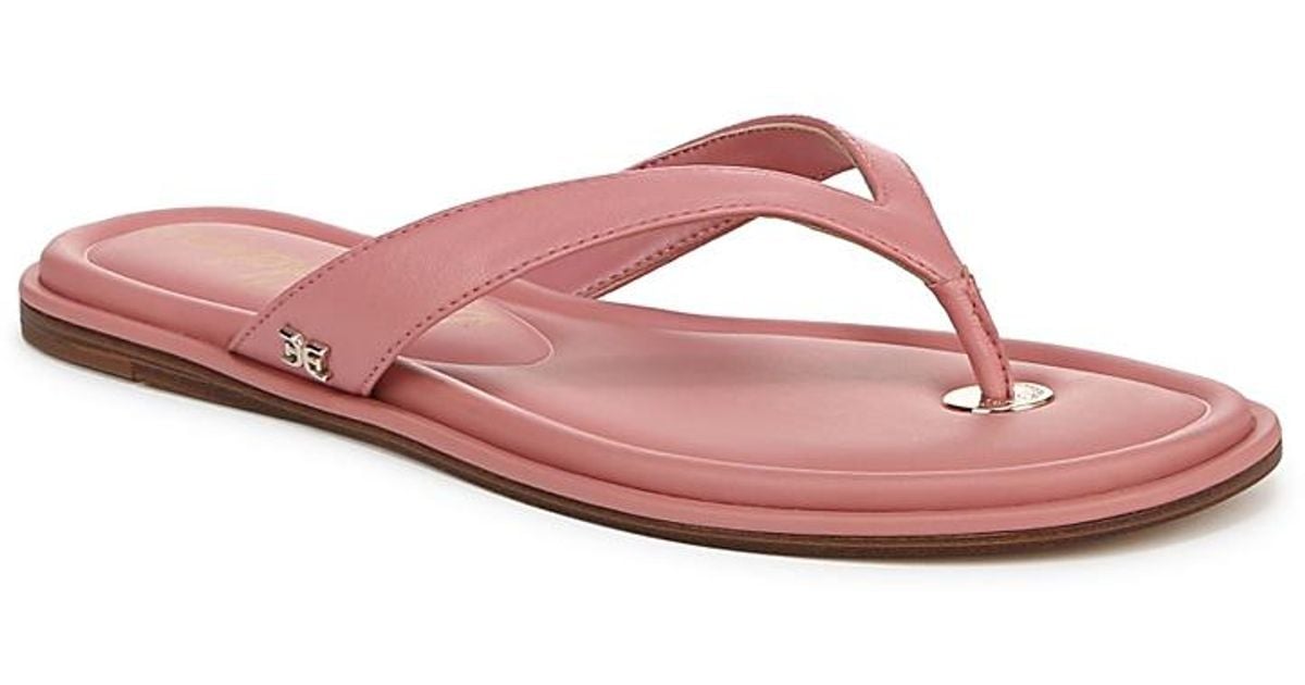 Sam Edelman Remi Thong Flat Sandals in Pink | Lyst