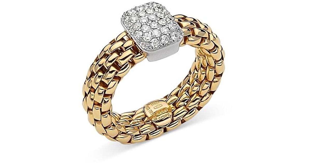 Fope 18K Vendome Diamond Flex'It Ring in Metallic | Lyst