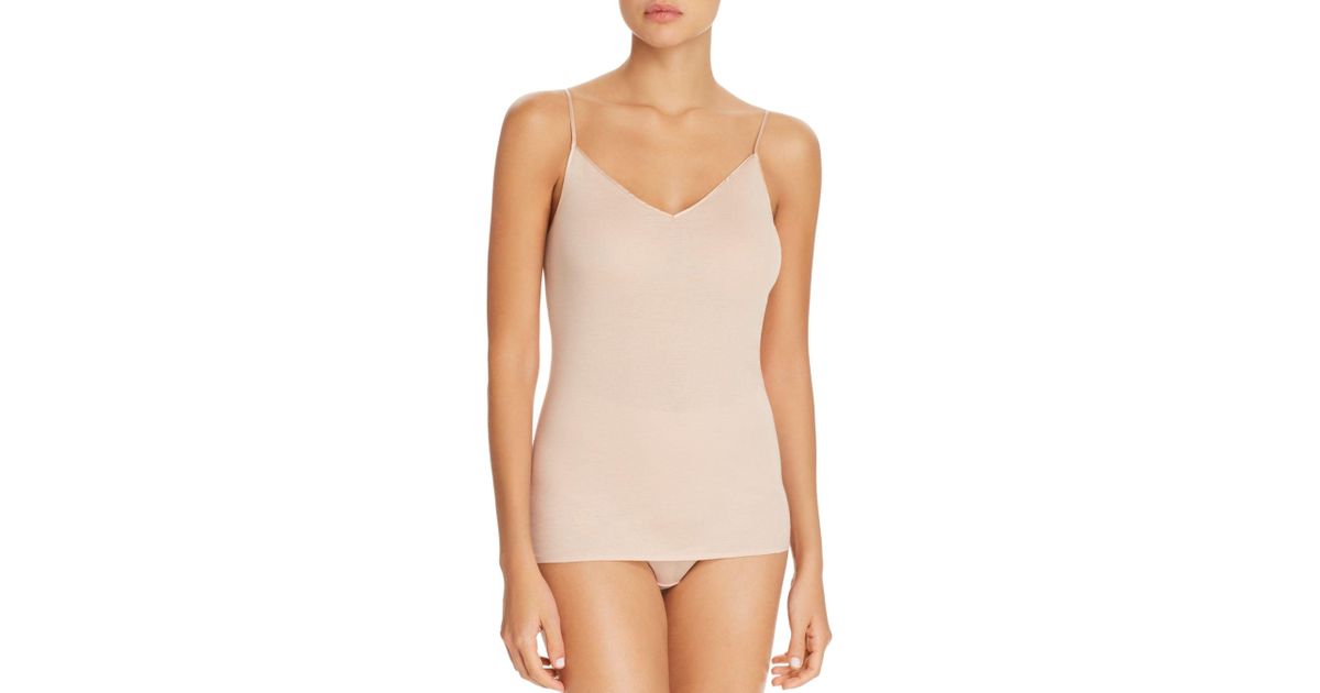 Hanro Cotton Seamless V - Neck Cami in Beige (Natural) - Lyst Hanro Cotton Seamless V - Neck Cami in Beige (Natural) - Lyst