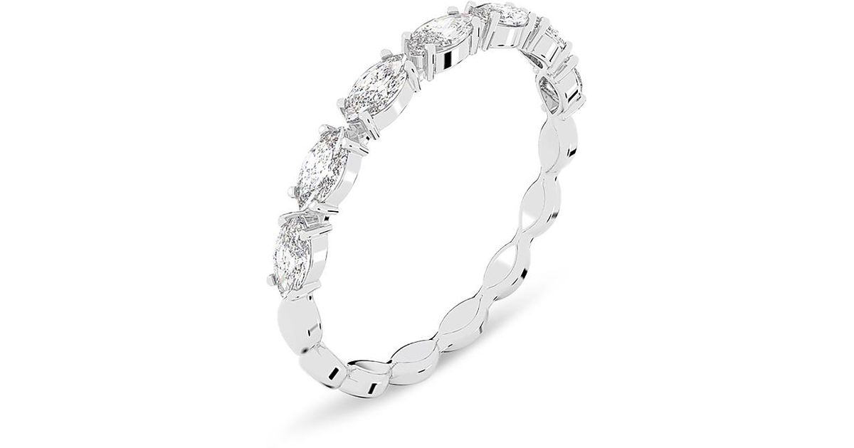 Swarovski Matrix Marquise Cut Stack Ring in White | Lyst