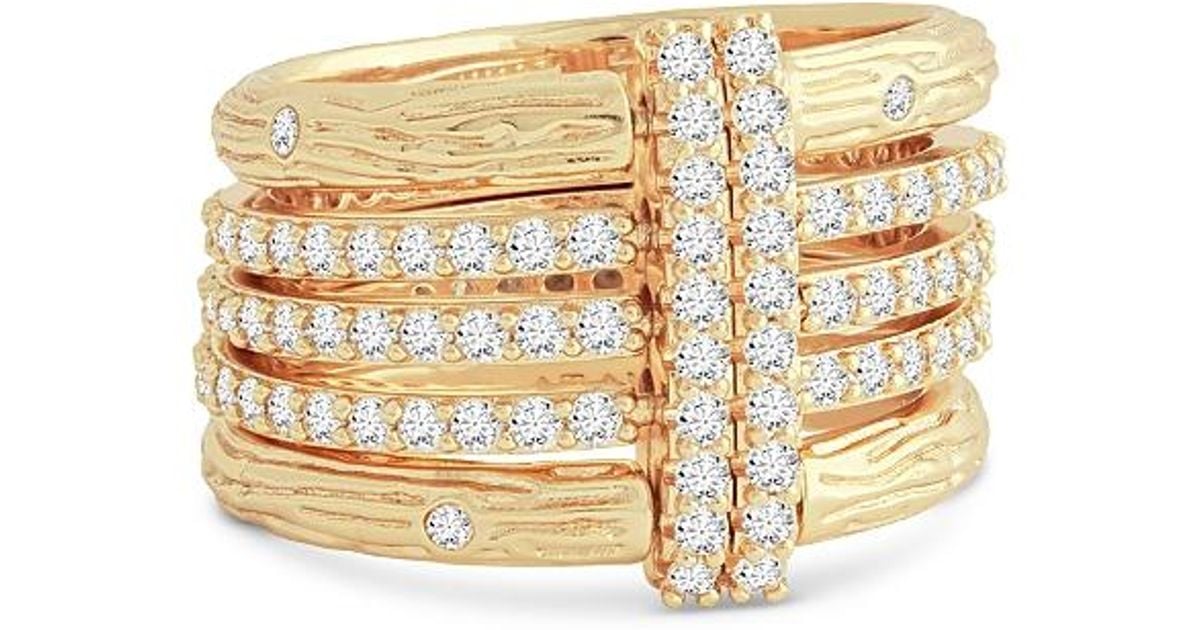 Anabel Aram Enchanted Forest Multi Stack Ring in White | Lyst