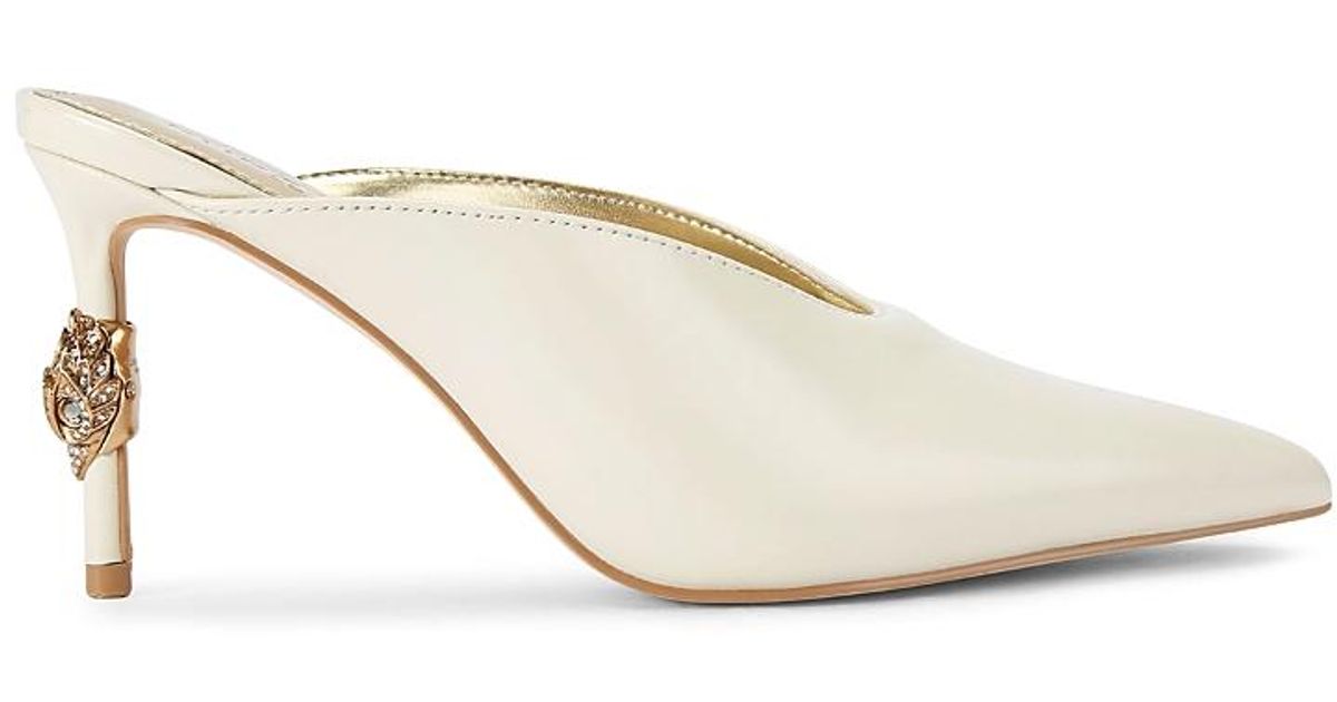 Kurt Geiger Eagle High Heel Mules in White | Lyst