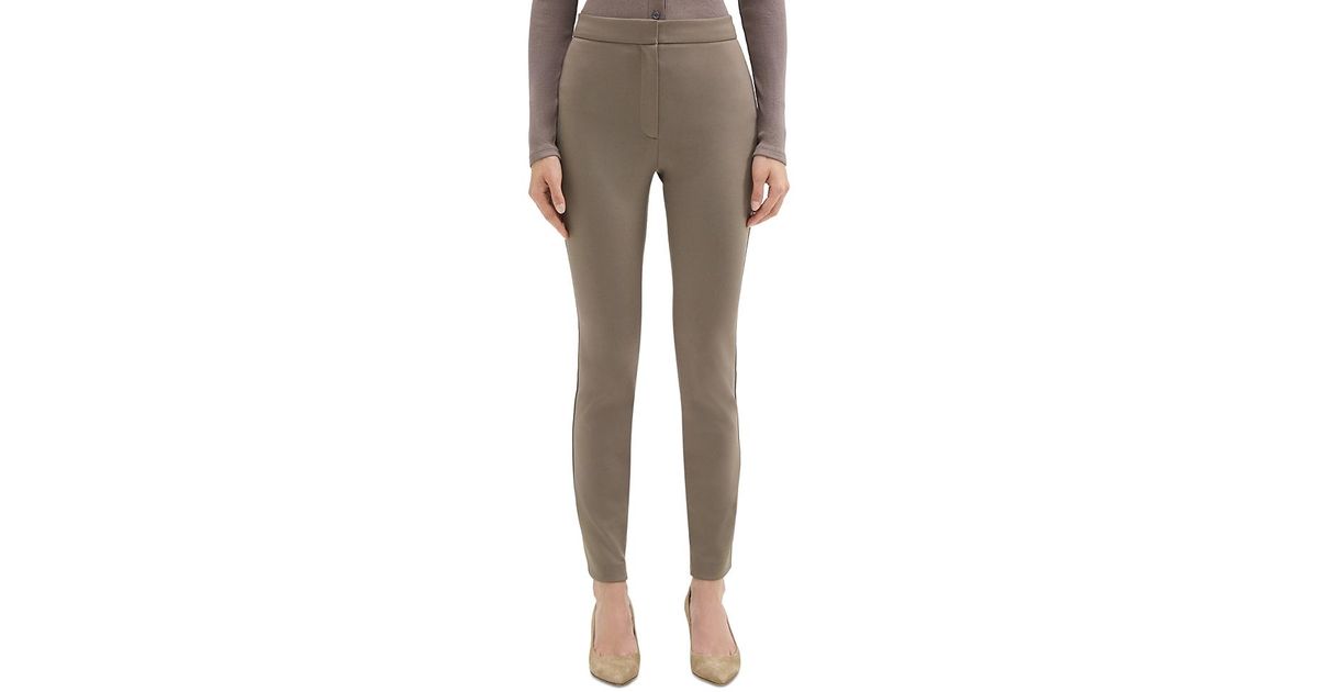 Theory Back Seam Pants in Natural | Lyst UK