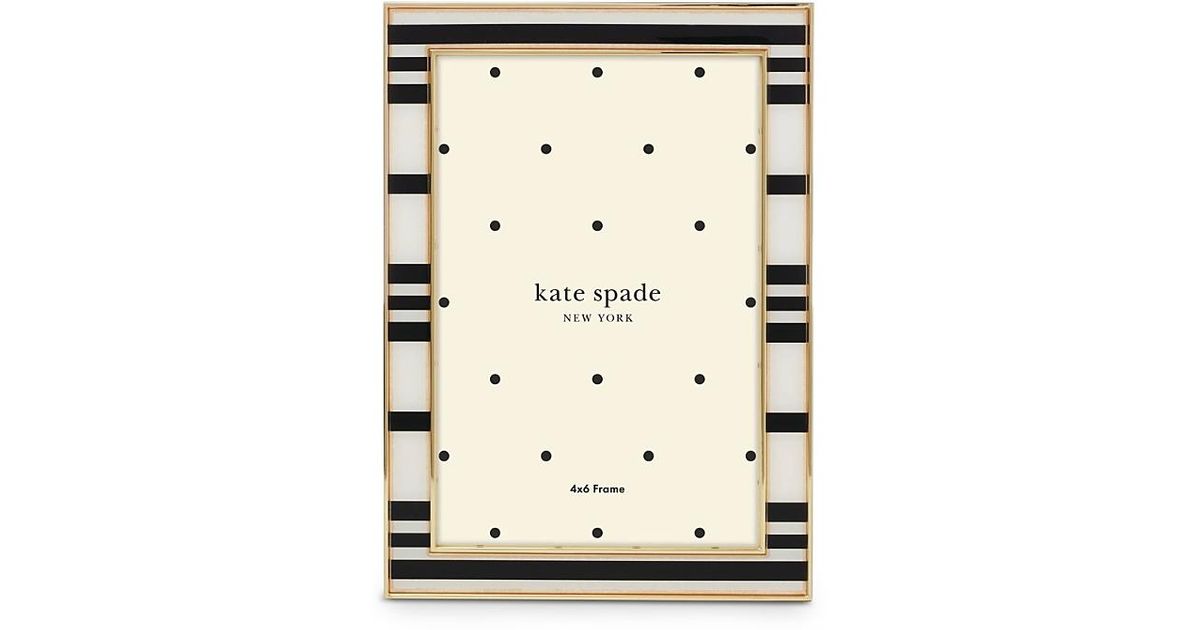 Kate Spade Sitting Pretty 4 X 6 Stripe Frame in Natural | Lyst