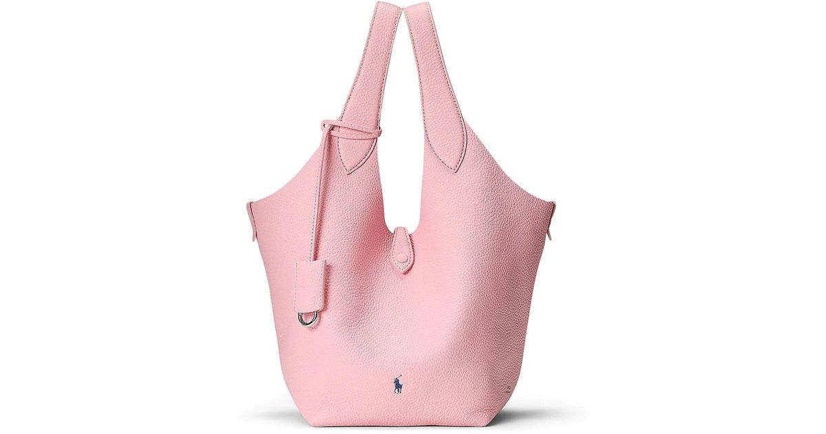 Polo Ralph Lauren Polo Play Leather Tote in Pink | Lyst