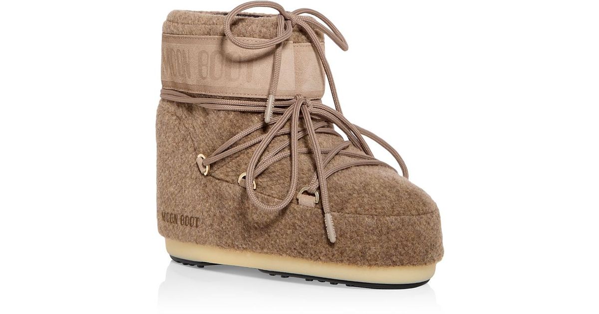 Moon Boot Icon Felt Cold Weather Booties in Natural | Lyst