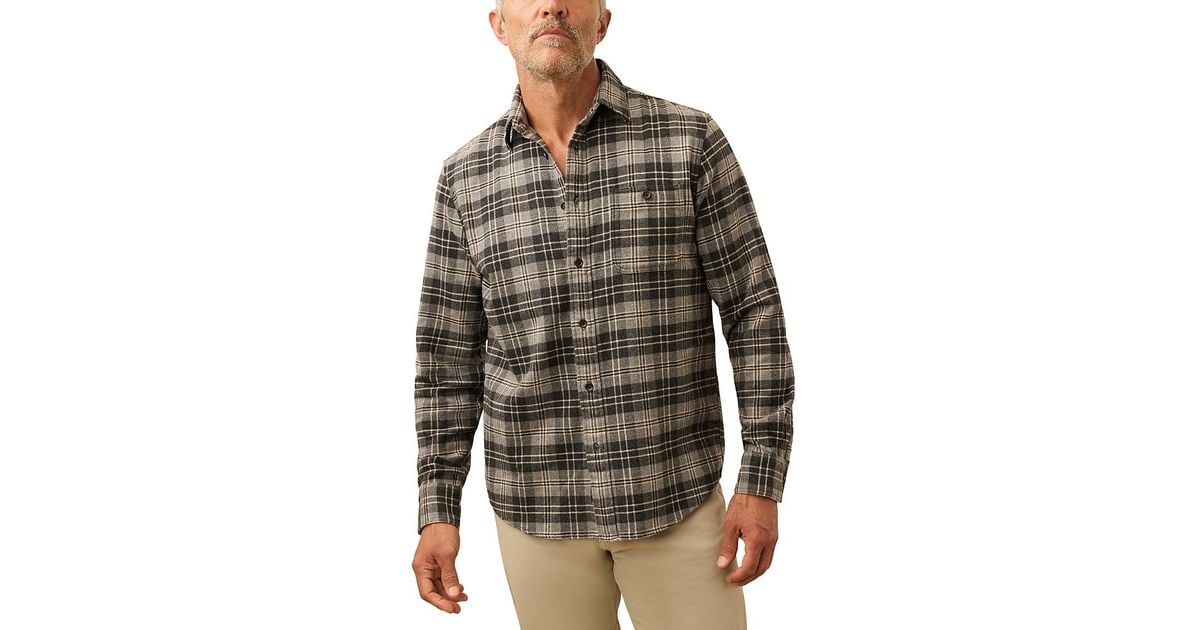 Faherty Super Brushed Flannel Shirt in Gray for Men | Lyst