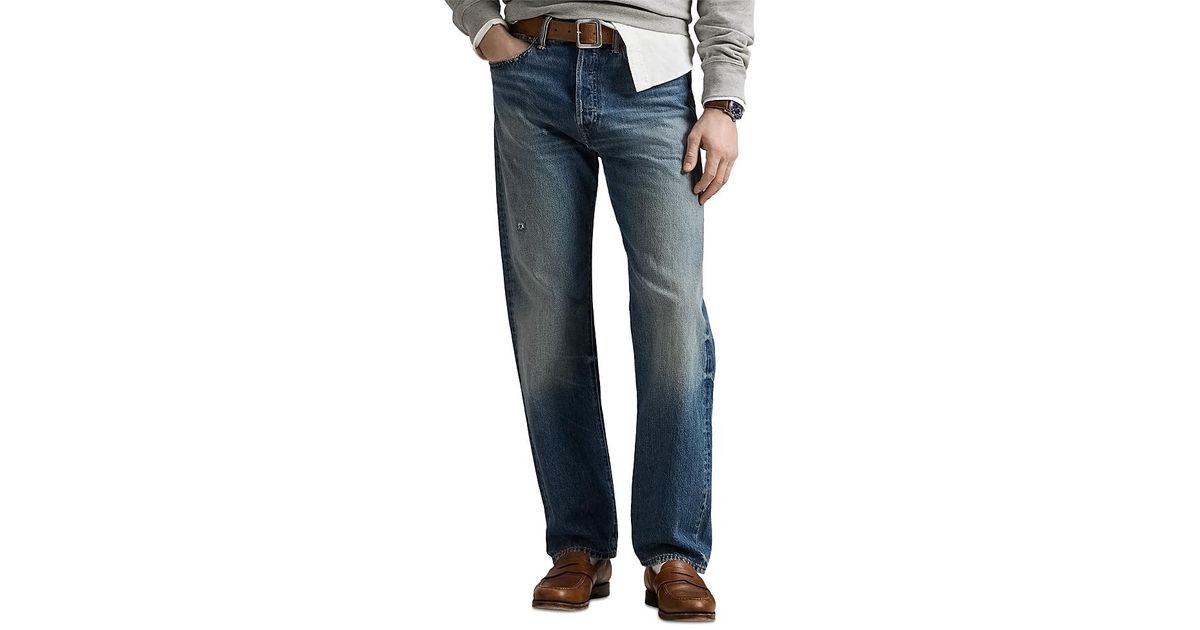 Polo Ralph Lauren Heritage Straight Distressed Jean in Blue for Men | Lyst