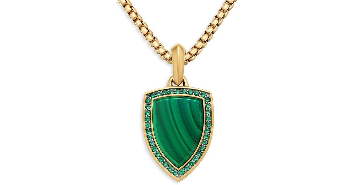 David Yurman Shield Amulet in Green for Men | Lyst