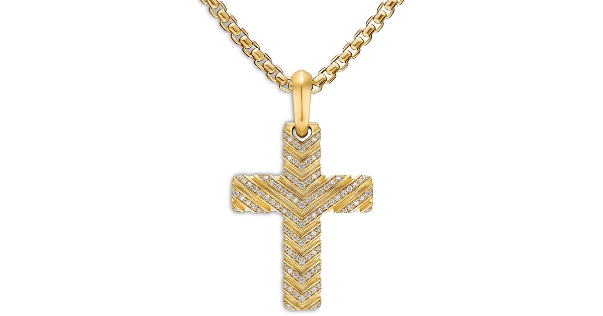 David Yurman Chevron Cross Pendant in Metallic for Men | Lyst