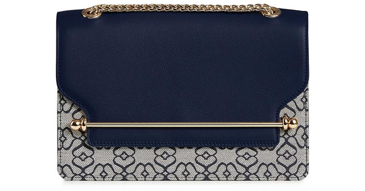Strathberry East/West Monogram Jacquard Crossbody in Blue | Lyst