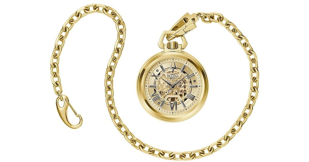 Bulova Classic Sutton Chain Pocket Watch, 50Mm in Metallic for Men | Lyst