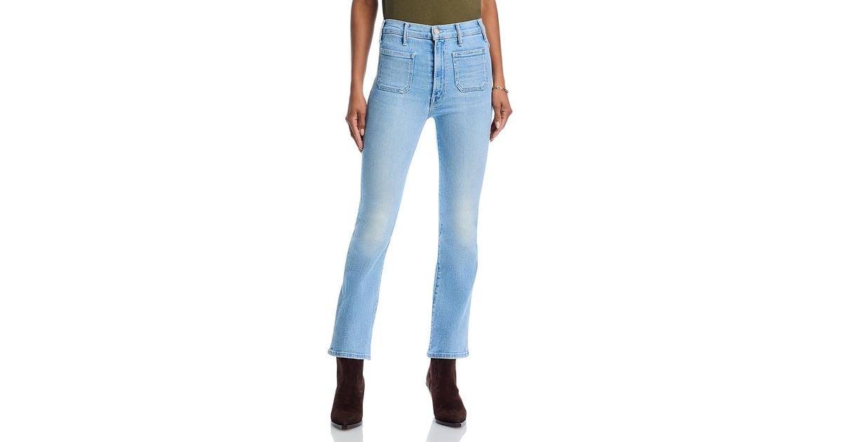 Mother Hustler Patch Pocket High Rise Ankle Jeans in Blue | Lyst