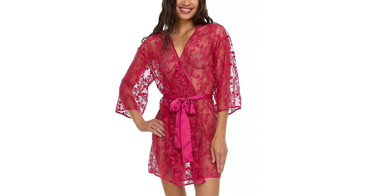 Flora Nikrooz Meg Embroidered Wrap Robe | Lyst