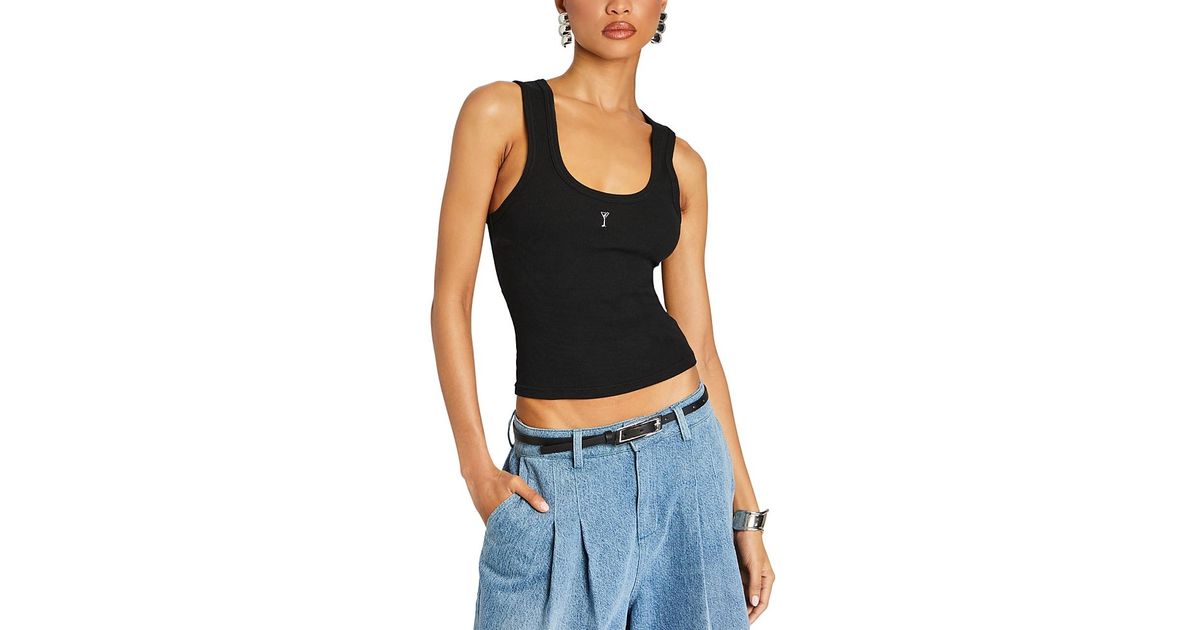 retroféte Amani Logo Top in Black | Lyst