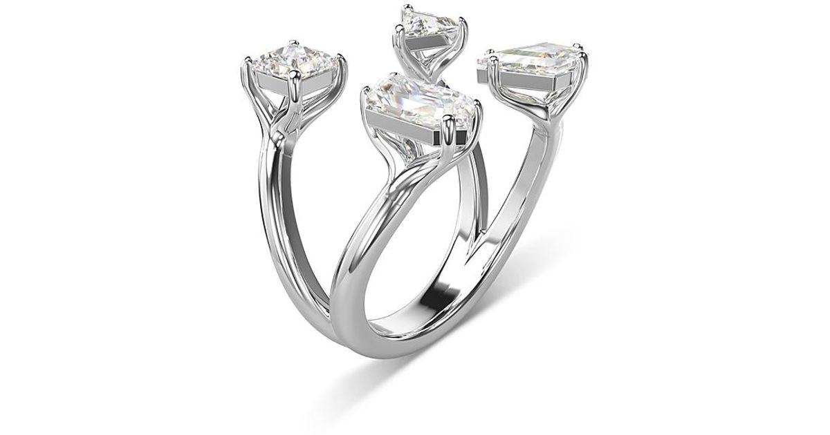 Swarovski Mesmera Mixed Cut Open Ring in White | Lyst