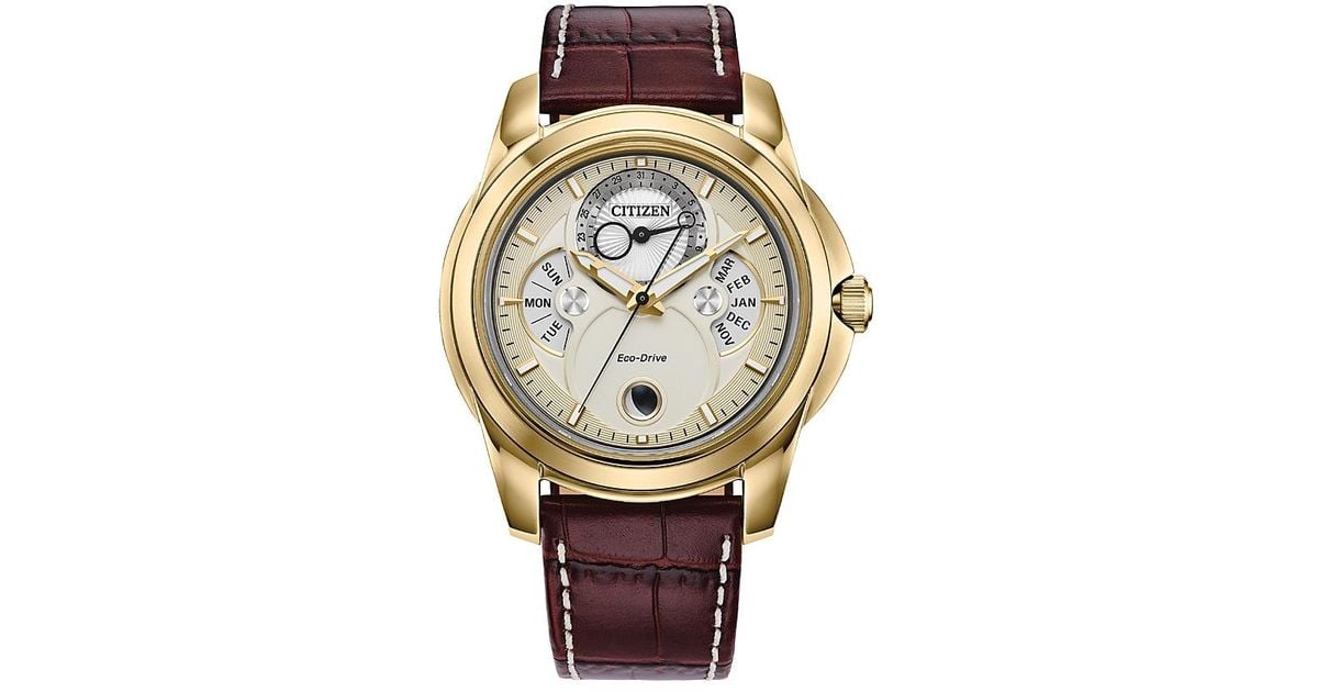 Citizen Eco Drive Classic Calendrier Watch, 42Mm in Metallic for Men | Lyst