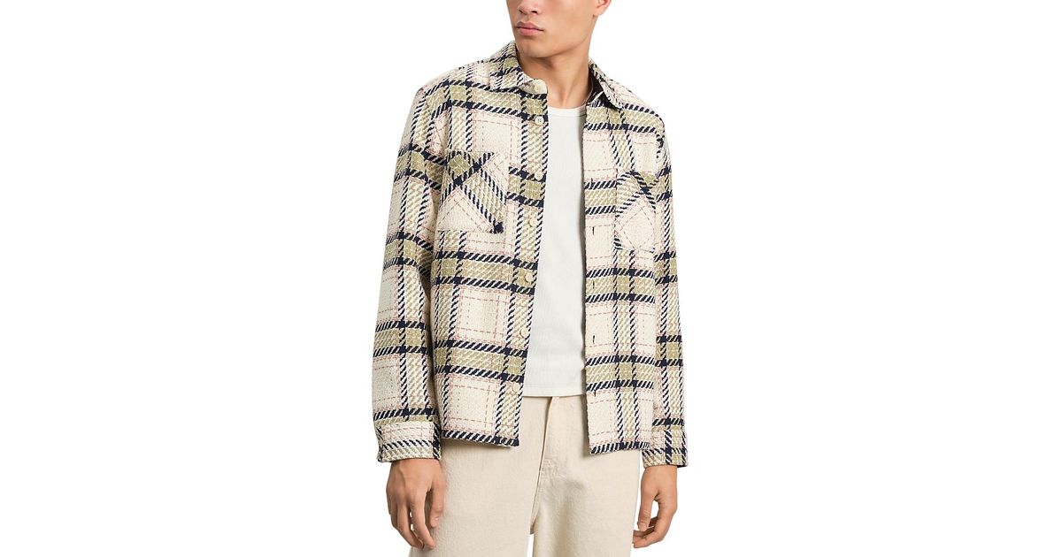 Wax London Whiting Harp Check Overshirt in Natural for Men | Lyst