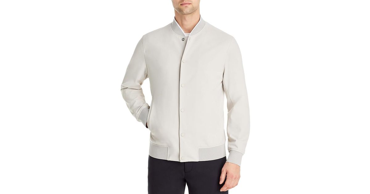 Theory Murphy Bomber Jacket in White for Men | Lyst
