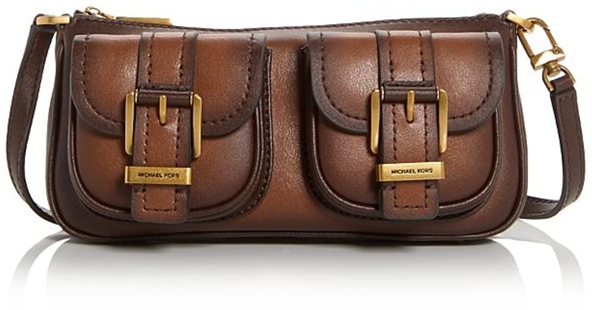 Michael Kors Zoe Small Convertible Pochette Bag in Brown | Lyst