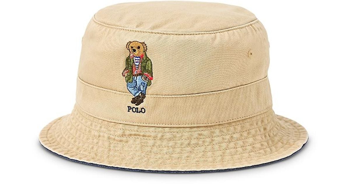 Polo Ralph Lauren Polo Bear Bucket Hat in Natural for Men | Lyst