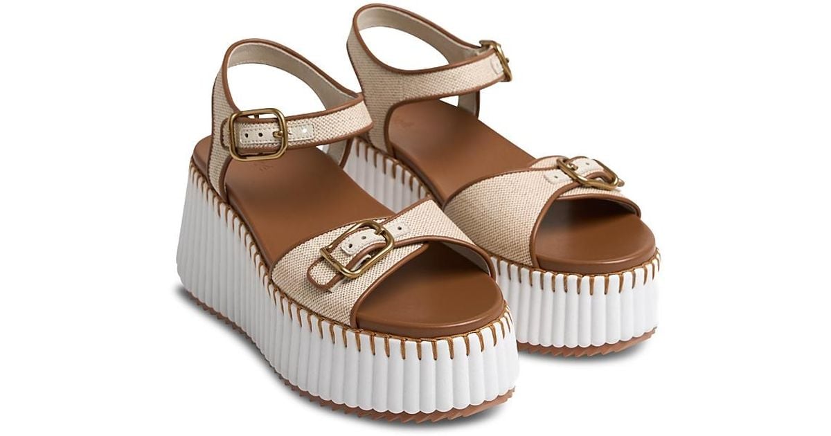 Chloé Nama Platform Sandals | Lyst
