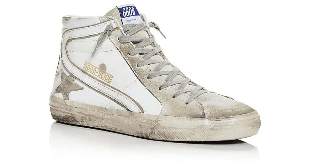 Golden Goose Deluxe Brand Slide High Top Sneakers in White for Men | Lyst