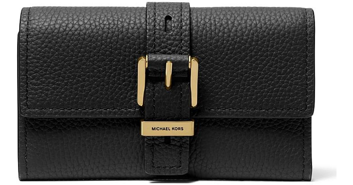 Michael Kors Nolita Medium Flap Trifold Wallet in Black | Lyst