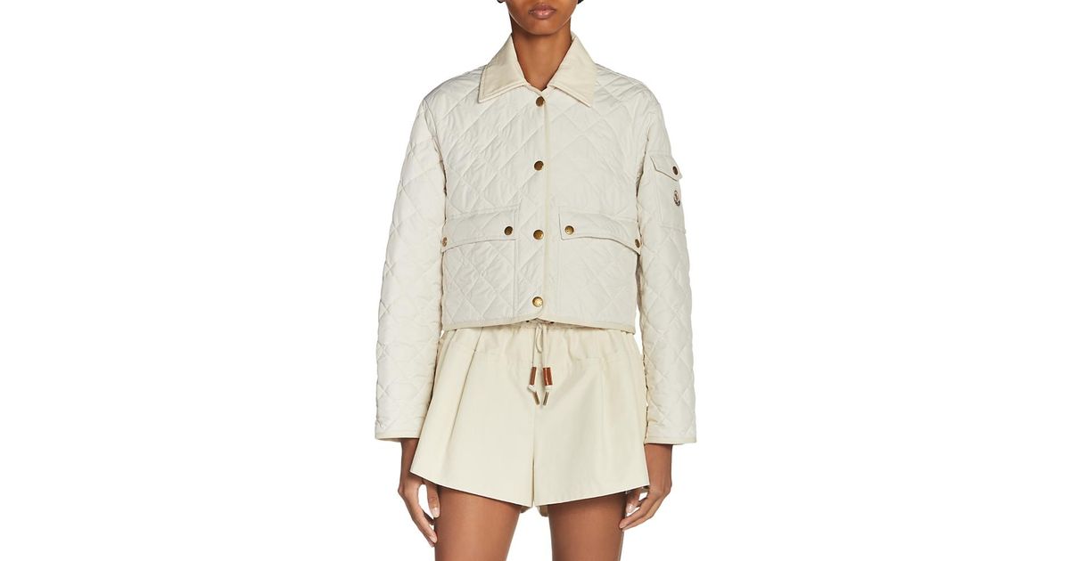 Moncler Chitre Quilted Coat in White | Lyst