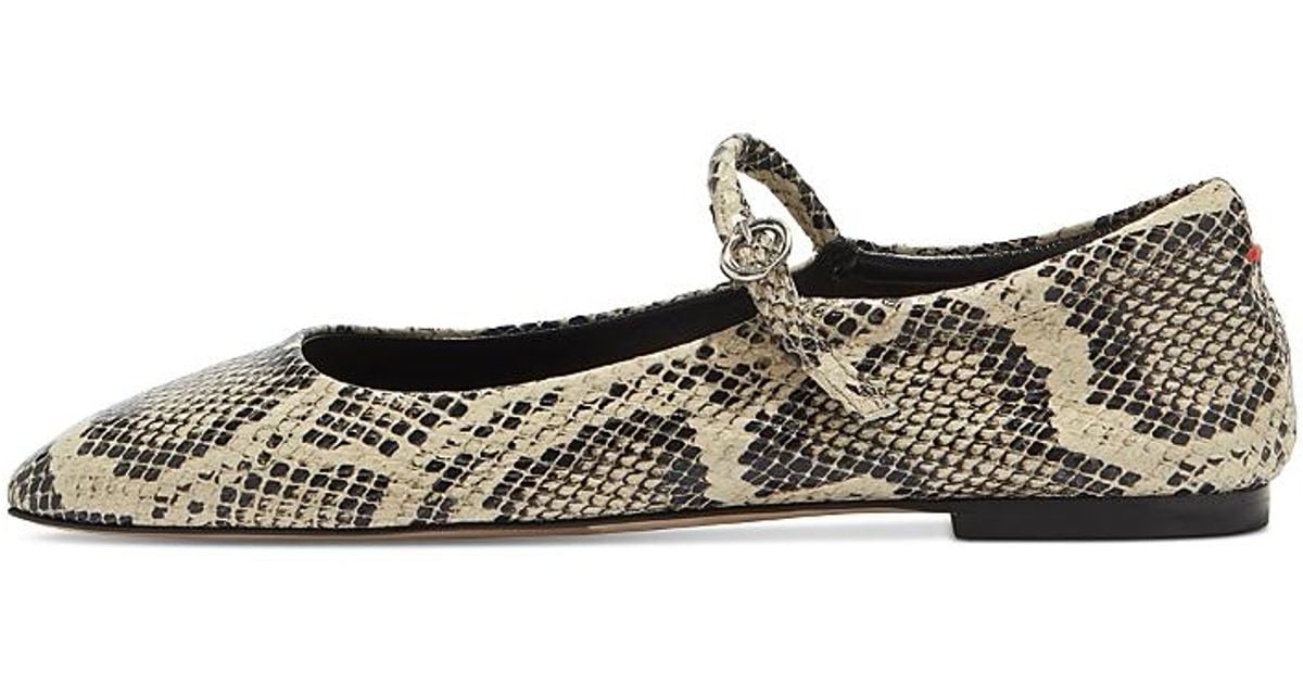 Aeyde Uma Snake Print Flats | Lyst