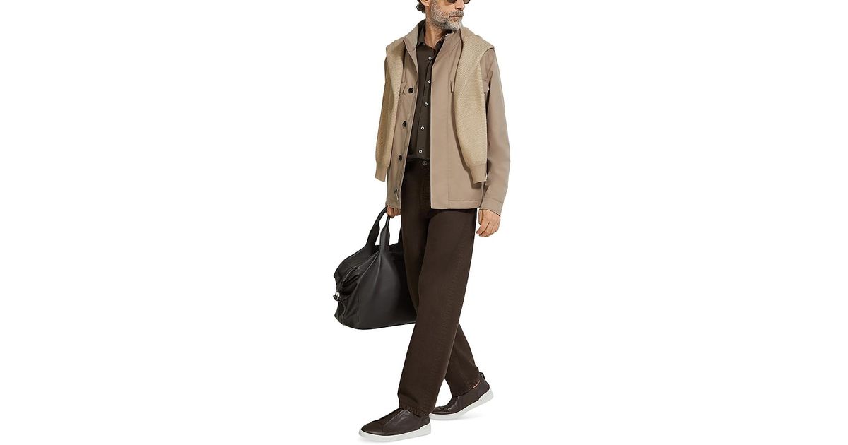 ZEGNA Motorin Field Jacket in Brown for Men | Lyst
