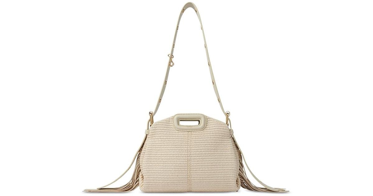 Maje Raffia Effect Miss M Mini Bag in Natural | Lyst