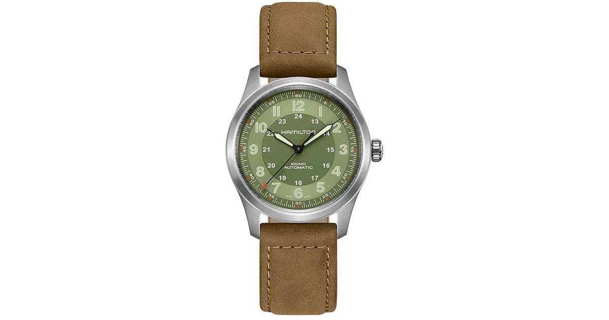 Hamilton Khaki Field Watch, 38Mm in Green | Lyst