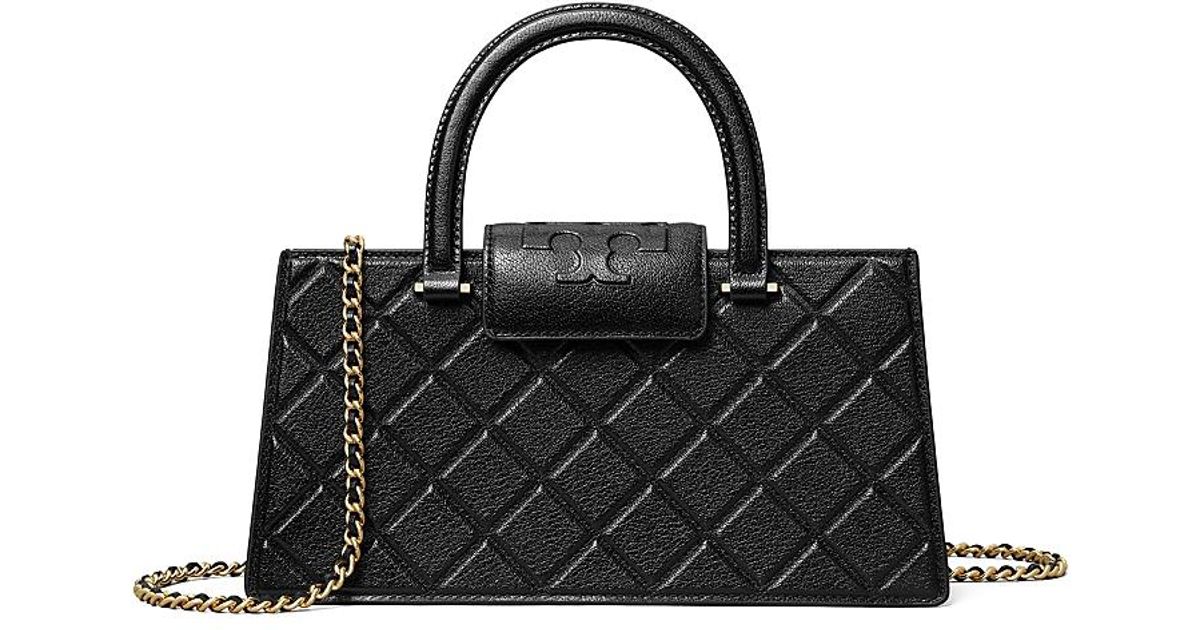 Tory Burch Fleming Top Handle Satchel in Black | Lyst