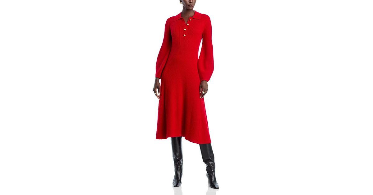 Tahari The Shawna Cashmere Sweater Dress in Red | Lyst UK