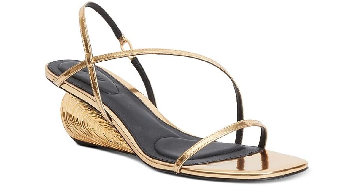 Jonathan Simkhai Bridget Oyster Wedge Sandals in Metallic | Lyst